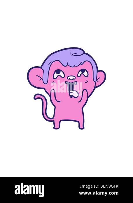 popping motion animation of crazy cartoon of monkey Stock Video Footage ...