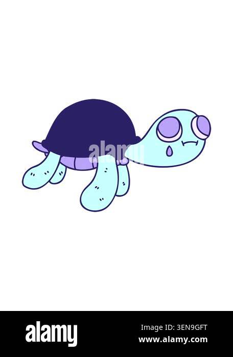 pressure popping animation of hand drawn quirky cartoon turtle Stock ...