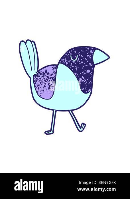 jiggle motion animation of cartoon of fun bright bird Stock Video ...