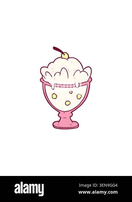 flashy sales animation of cartoon tasty dessert in bright glow color ...