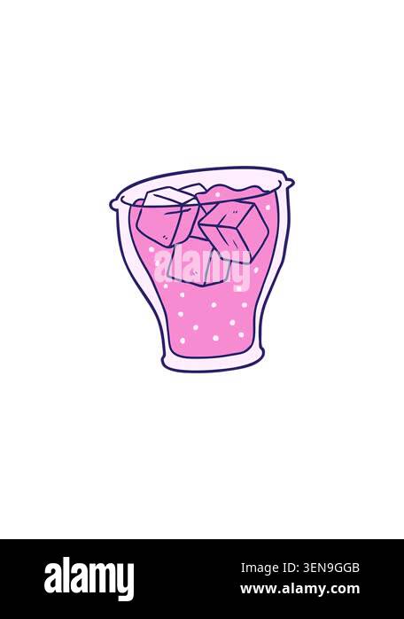 splitting effect animation of cartoon glass of cola with ice Stock ...