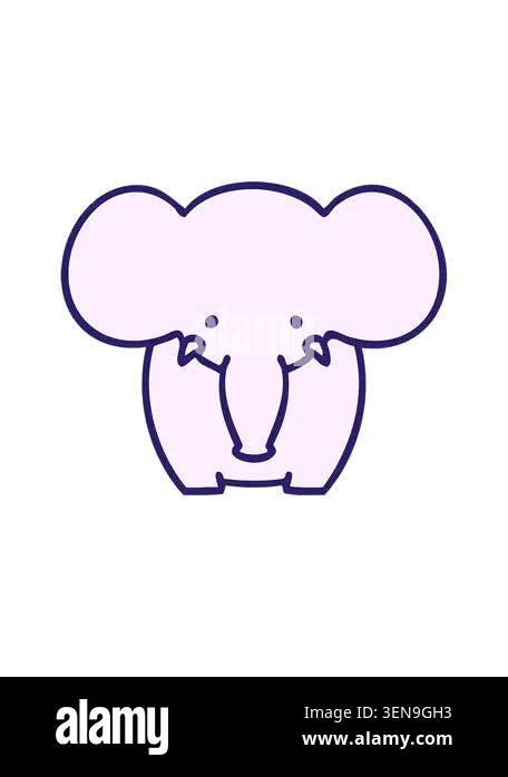 pixelize effect animation of gradient shaded quirky cartoon elephant ...