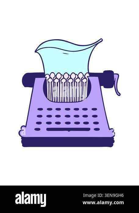 spinning motion animation of cartoon of a typewriter Stock Video ...