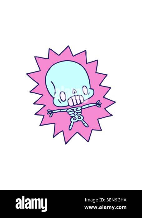 radioactive glowing animation of cartoon illustration kawaii ...