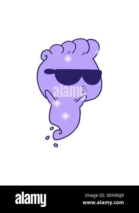 glitter effect animation of freehand drawn cartoon of scary ghost Stock ...