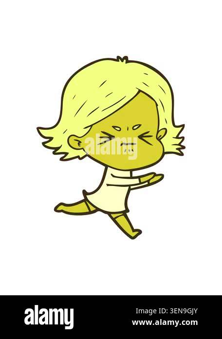 changing color animation of cartoon angry girl Stock Video Footage - Alamy