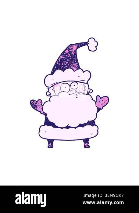 shaking motion animation of cartoon confused santa claus shurgging ...