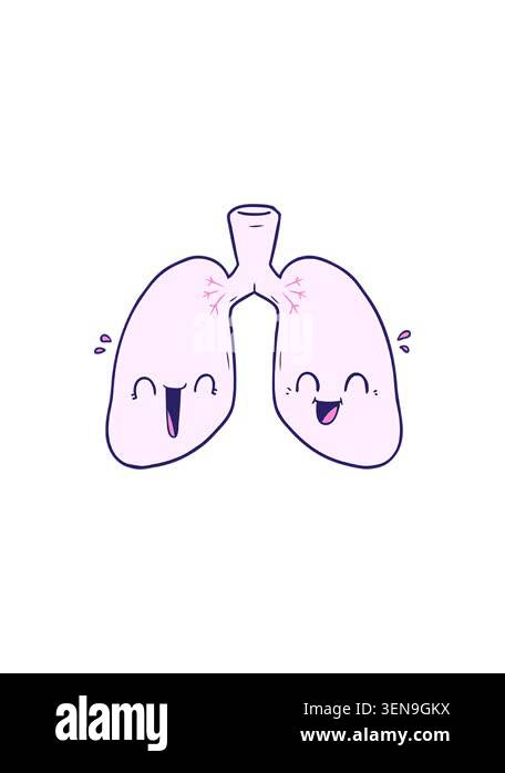 radioactive glowing animation of cartoon happy lungs Stock Video ...