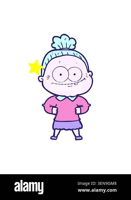 twinkling stars effect animation of image of a happy old woman Stock ...