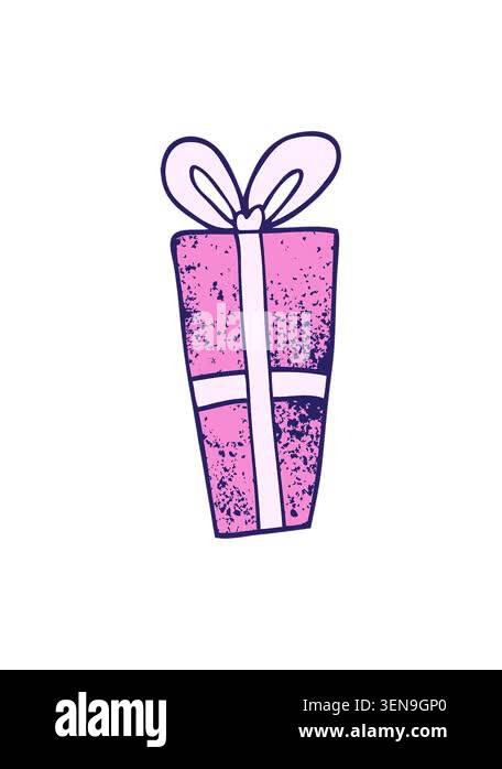 jiggle and pause animation of cartoon doodle christmas present Stock ...