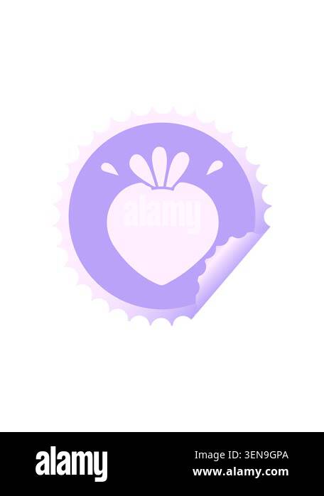 Animated graphic of a heart-shaped sticker with a scalloped edge ...