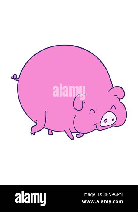 bob and pause animation of cartoon pig Stock Video Footage - Alamy