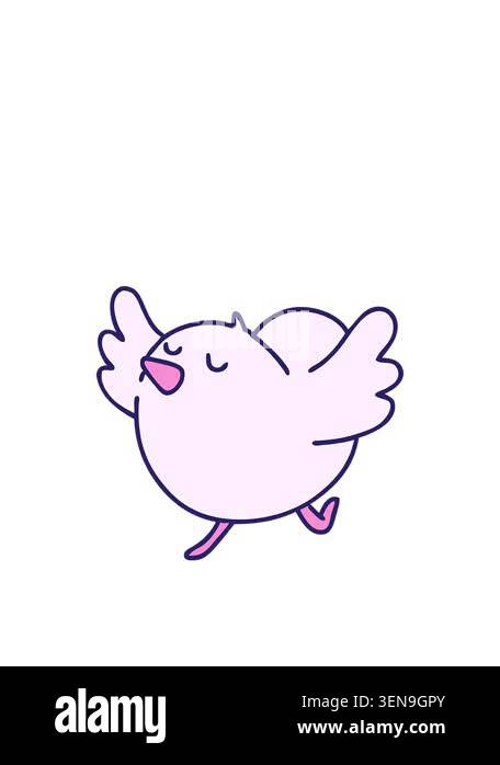 jumping motion animation of cartoon of a happy bird dancing Stock Video ...