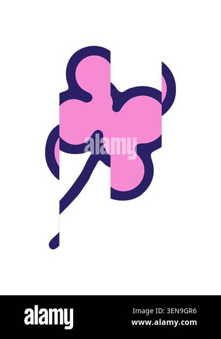 splitting motion animation of drawing of simple flower design Stock ...
