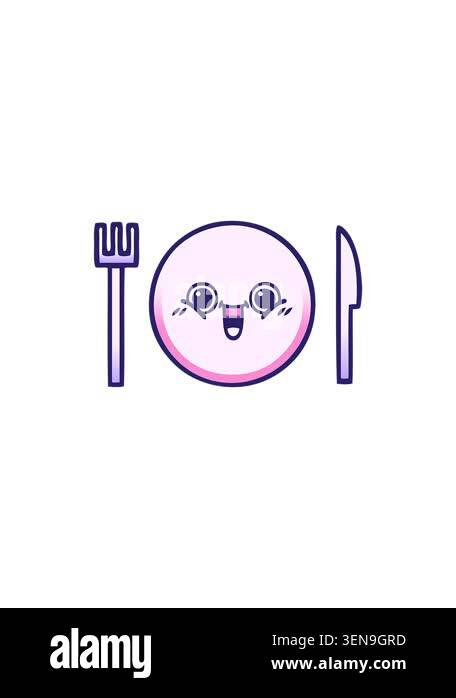 splitting effect animation of gradient shaded cartoon of a dinner plate ...