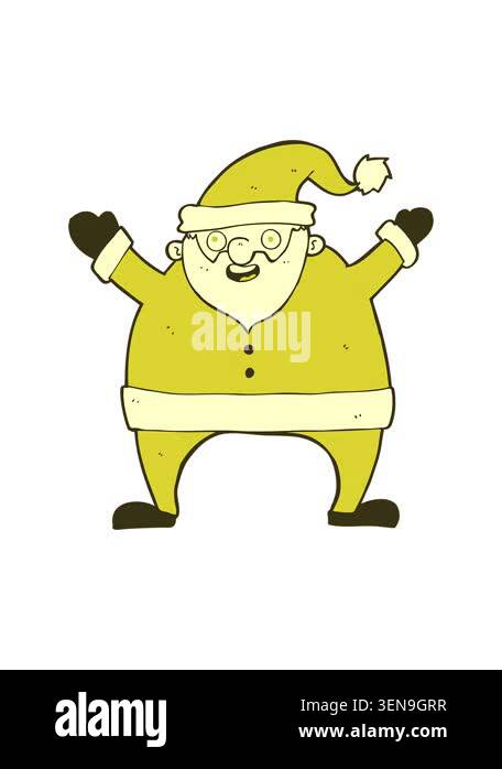 changing color animation of santa claus retro cartoon Stock Video ...