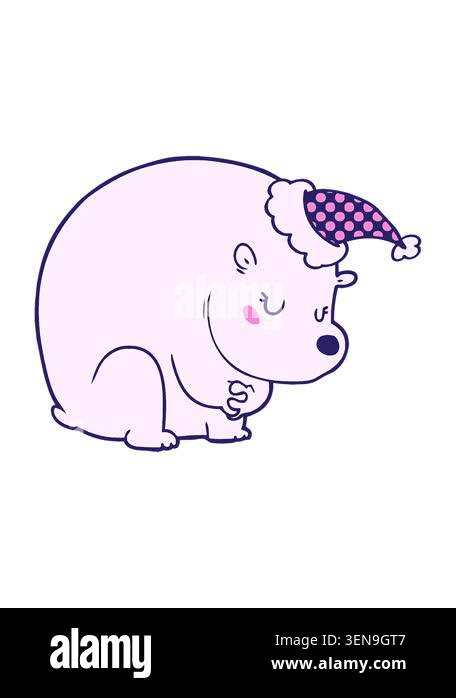 jiggle and pause animation of comic book style illustration of a polar ...