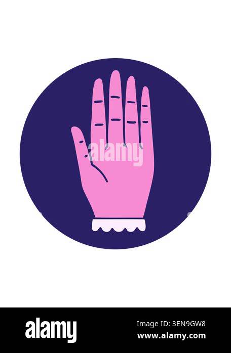 spinning motion animation of iconic tattoo style image of a hand icon ...