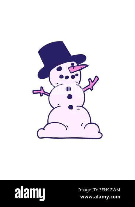 attention grabbing animation of classic snowman Stock Video Footage - Alamy