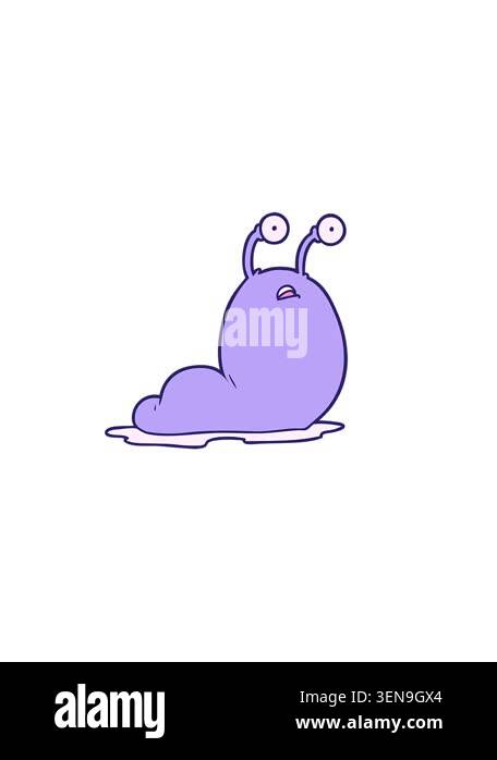 horizontally vibrating animation of cartoon slug doodle Stock Video ...