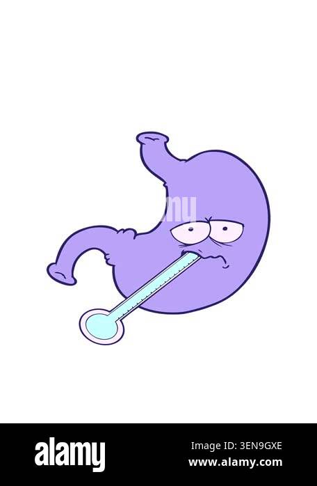 bobbing motion animation of cartoon upset stomach Stock Video Footage ...