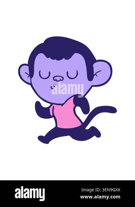 shivering motion animation of cartoon monkey Stock Video Footage - Alamy