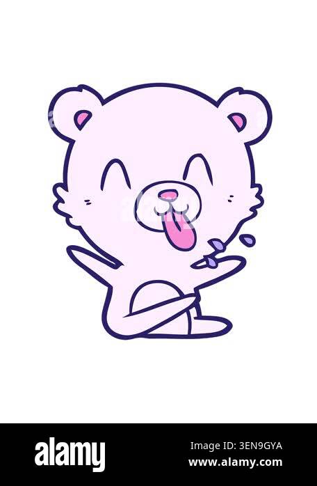 vibrating motion animation of rude cartoon polar bear sticking out ...