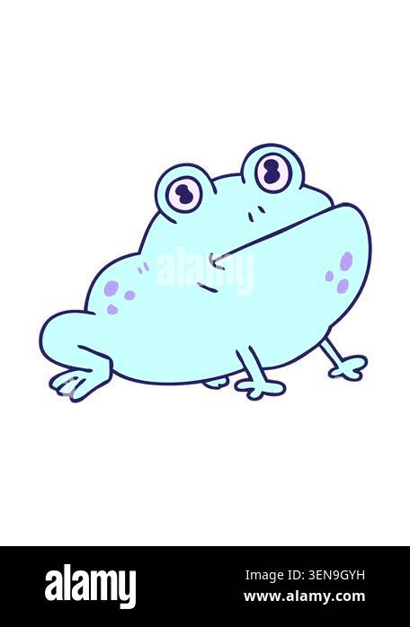 jiggle motion animation of hand drawn quirky cartoon frog Stock Video ...