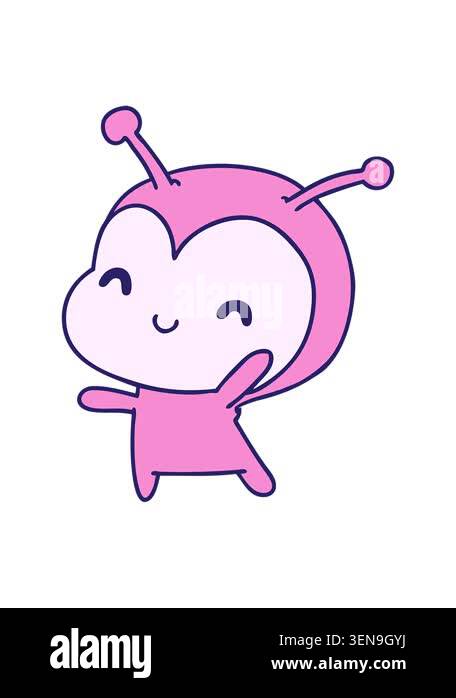 bobbing motion animation of cartoon illustration kawaii of a cute lady ...