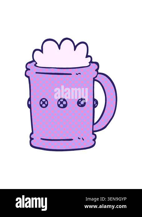 shaking motion animation of comic book style cartoon beer tankard Stock ...