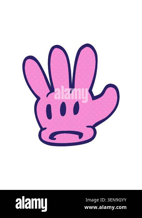 shine light effect animation of traditional cartoon doodle glove Stock ...