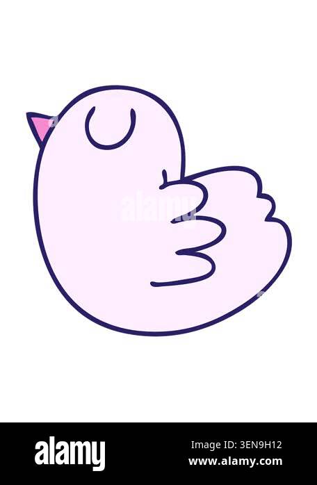 vibrating motion animation of hand drawn cartoon yellow bird Stock ...