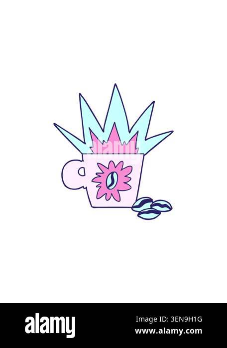 flashy sales animation of cartoon espresso coffee Stock Video Footage ...