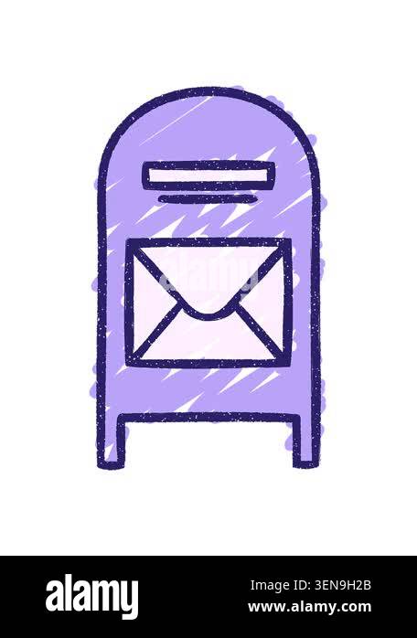 jiggle and pause animation of Mail Box Chalk Drawing Stock Video ...