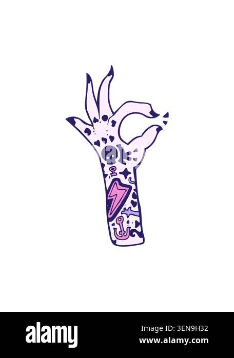 bobbing motion animation of cartoon tattoo arm Stock Video Footage - Alamy