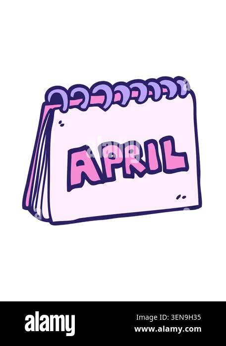 vibrating motion animation of cartoon doodle calendar showing month of ...