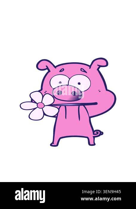 bobbing motion animation of happy cartoon pig Stock Video Footage - Alamy