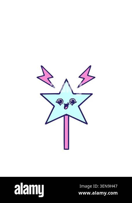 stretching up animation of cartoon of a magic wand Stock Video Footage ...