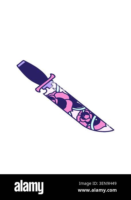 bobbing motion animation of tattoo of a dagger and flowers Stock Video ...