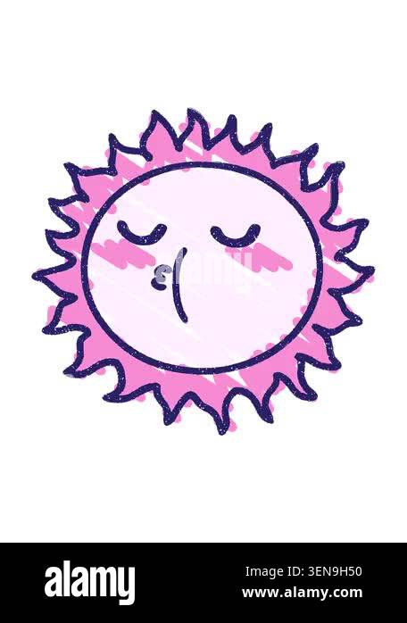 vibrating motion animation of Cute Sun Chalk Drawing Stock Video ...