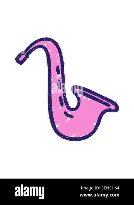 shaking motion animation of Saxophone Chalk Drawing Stock Video Footage ...
