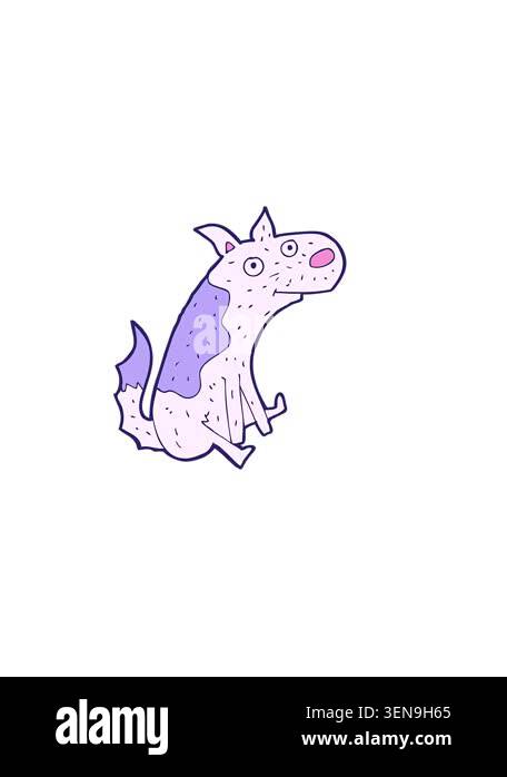 horizontally vibrating animation of cartoon sitting dog Stock Video ...