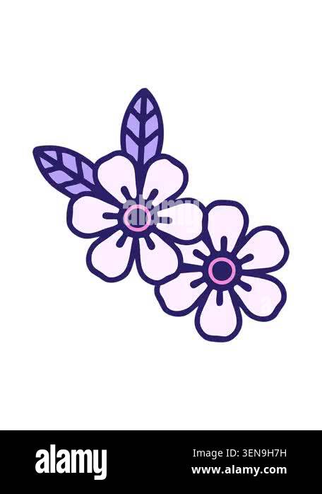 pixelize effect animation of cartoon design element of flower Stock ...