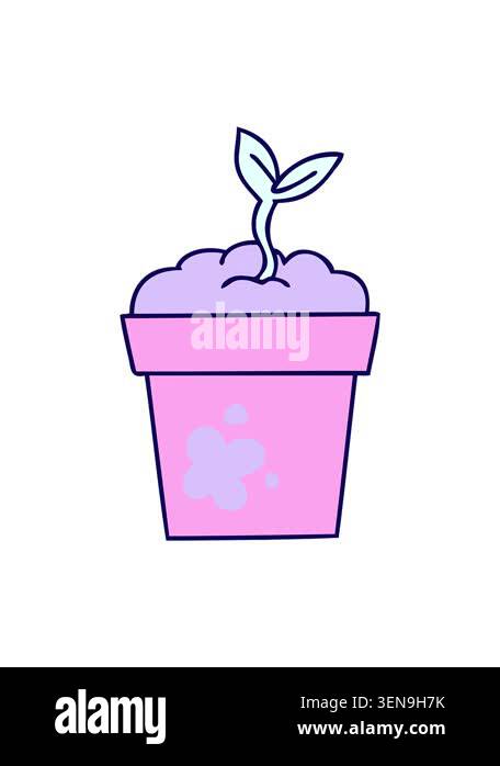 neon light effect animation of a quirky cartoon seedling Stock Video ...
