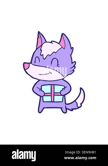 spinning motion animation of a friendly cartoon wolf Stock Video ...