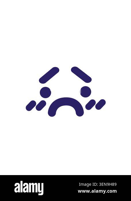 rise and float animation of unhappy face icon Stock Video Footage - Alamy