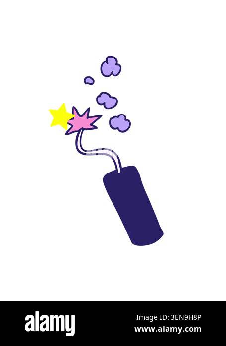 twinkling stars effect animation of hand drawn cartoon doodle of a lit ...