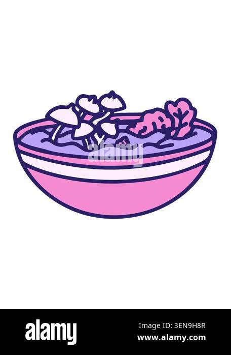 jiggle motion animation of a marinated mushrooms in japanese bowl Stock ...