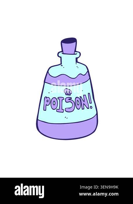 jiggle motion animation of cartoon bottle of poison Stock Video Footage ...