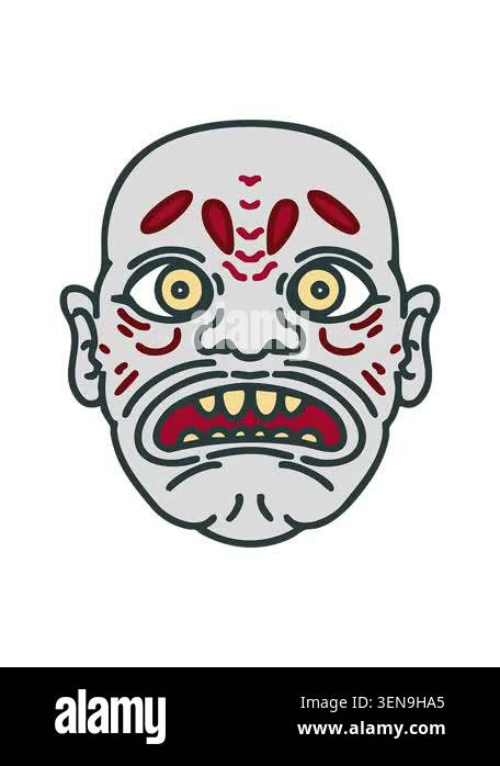 jiggle and pause animation of traditional folklore japanese character ...